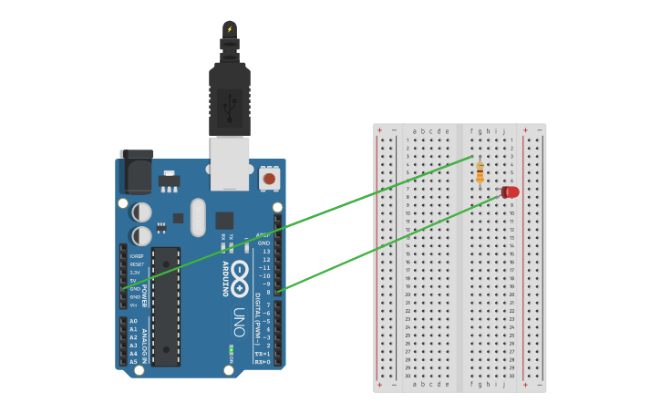 Circuit design Led intermitente - Tinkercad