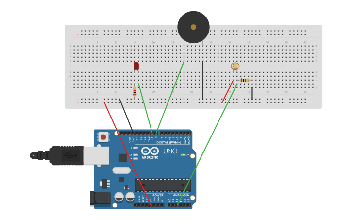 Circuit design TP thérémine | Tinkercad