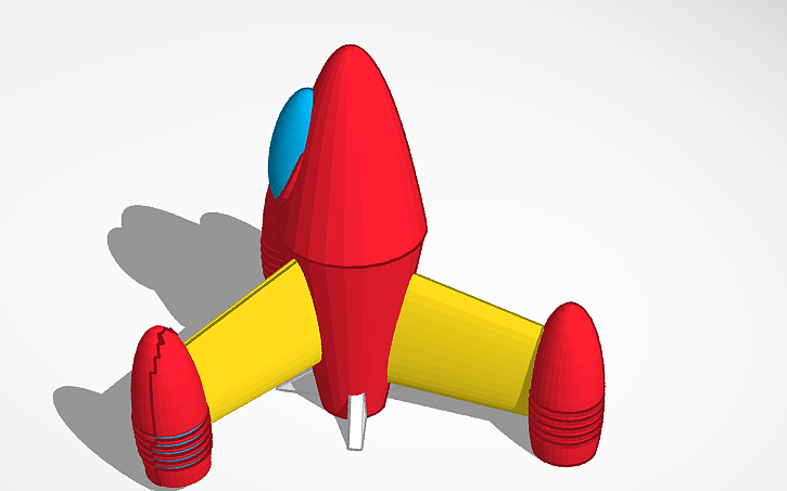 3D design Rocket ship red - Tinkercad