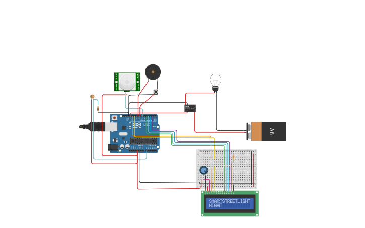 Circuit design Smart Street Light Old | Tinkercad