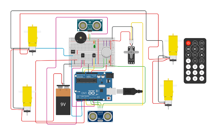 Circuit design SMART AGRICULTURAL ROBOT - Tinkercad