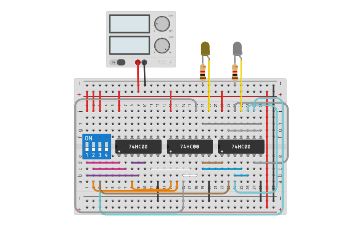 Circuit design Full Subtractor using Nand Gates | Tinkercad