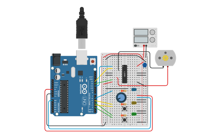 Circuit design Lab THM Part F H-Bridge | Tinkercad