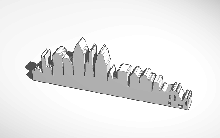 3D design Cincinnati Skyline - Tinkercad