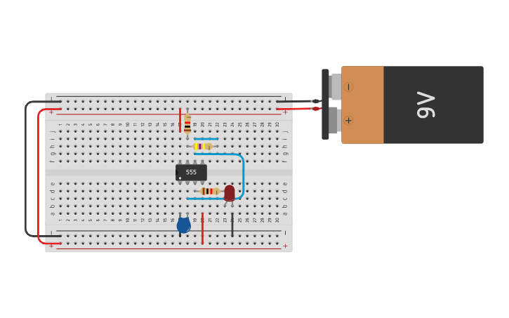 Circuit design 555 - Tinkercad