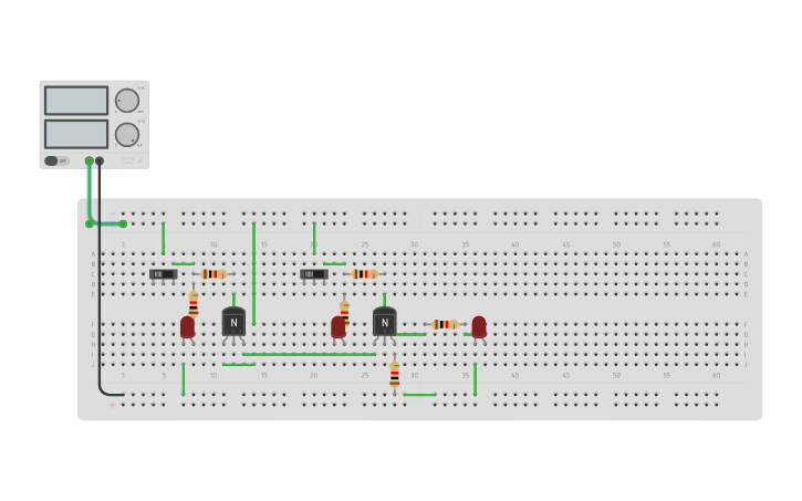 Circuit Design Circuito 2 Transistor Tinkercad