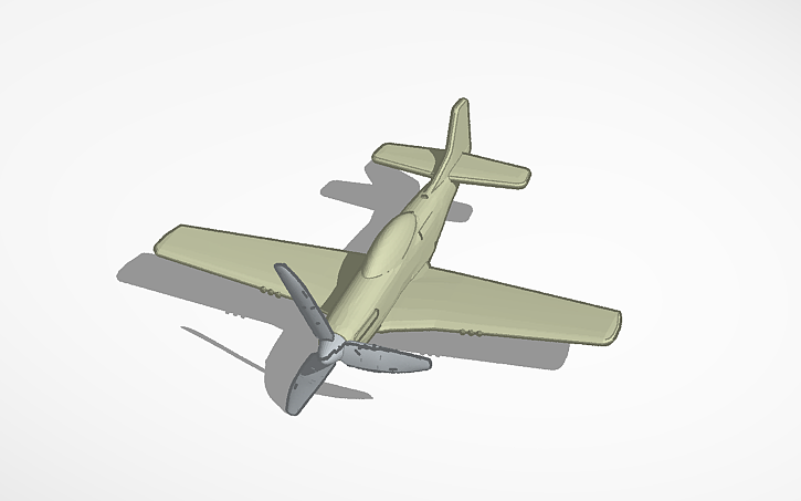 3D design "P51-Mustang" American fighter aircraft - Tinkercad