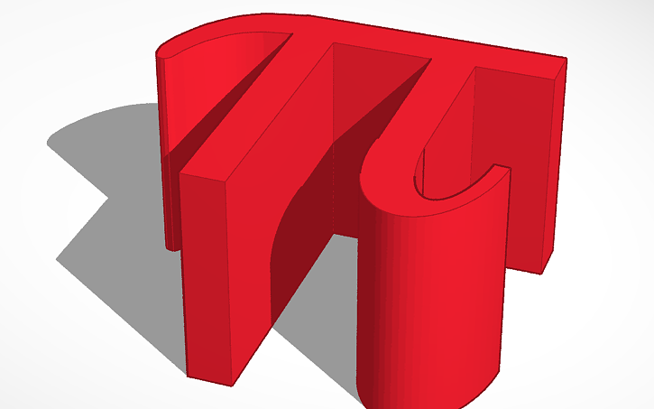 3D design Pi Symbol - Tinkercad