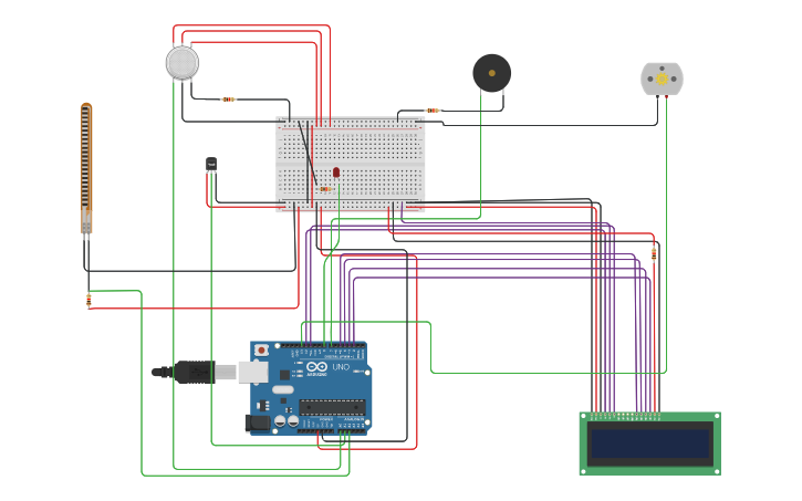 Circuit Design Sensor Pemadam Kebakaran Tinkercad