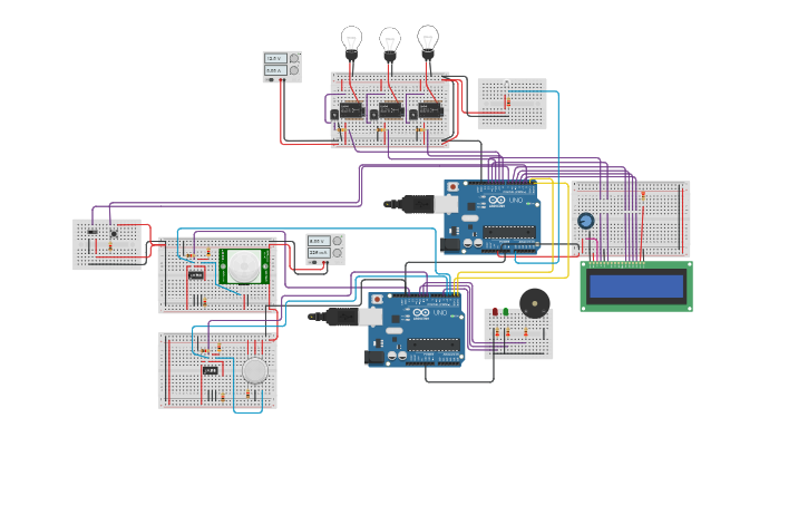 Circuit design Copy of Sistema de Alarma y Simulador de Presencia ...