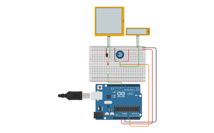 Circuit Design Эксперимент 3 Светильник с управляемой яркостью Tinkercad
