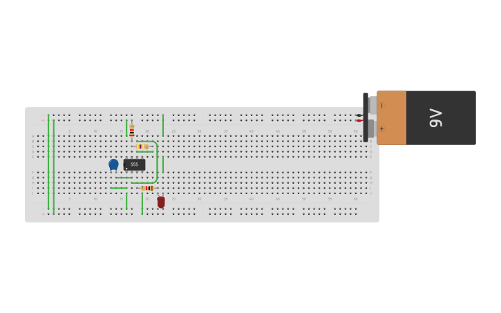 Circuit design 555-timer - Tinkercad