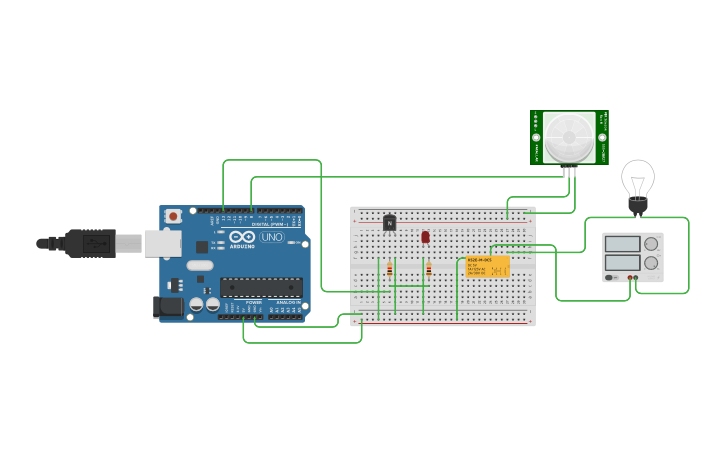 Circuit design relè | Tinkercad