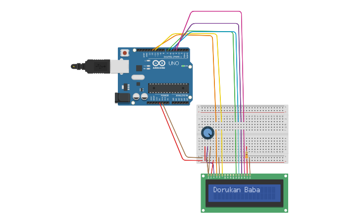 Circuit design Lcd panel - Tinkercad