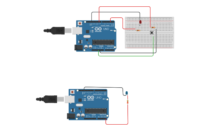Circuit design PUSHBUTTON - Tinkercad
