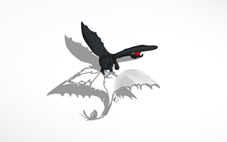 3D design toothless and the light fury - Tinkercad