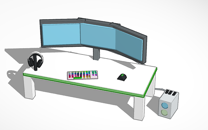 3d Design Gaming Setup Tinkercad 