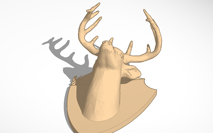 3D design Copy of Deer Head on Plaque - Tinkercad
