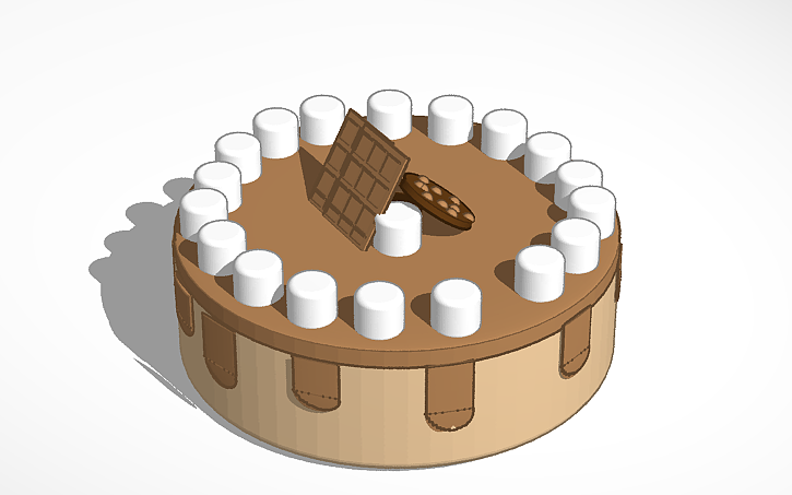 3D design My Fav cake mmmmm Chocolate, Biscuit and marshmallow - Tinkercad