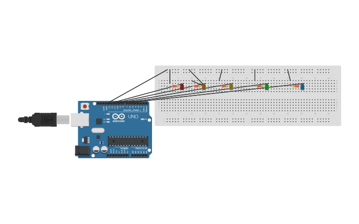 Circuit design Boucle for - Tinkercad