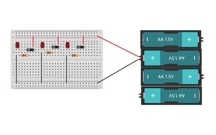 Circuit design 3LED | Tinkercad