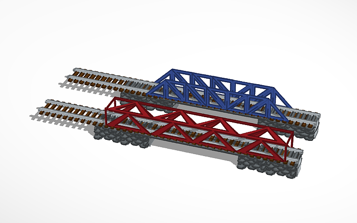 3D design two truss bridges - Tinkercad