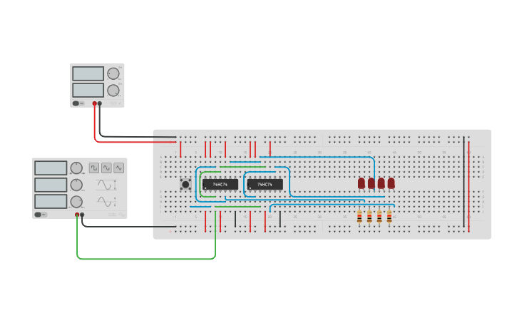 Circuit design SIPO | Tinkercad