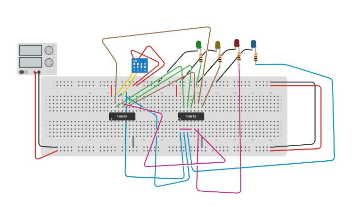 Circuit design Binary Decoder - Tinkercad