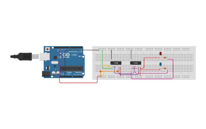 Circuit design Flip Flop - Tinkercad