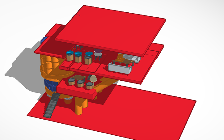 3D design house with interior - Tinkercad