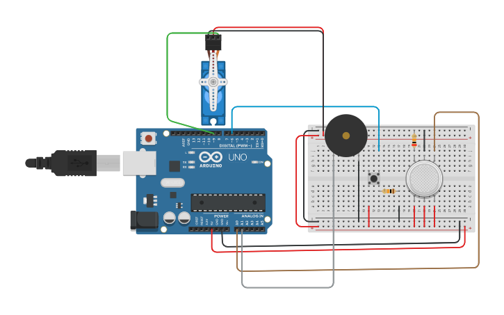 Circuit design Alcohol sensor - Tinkercad