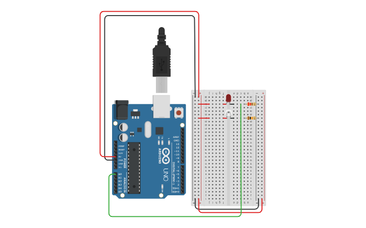 Circuit design LIGHTSENSOR AND SERIAL MONITOR - Tinkercad