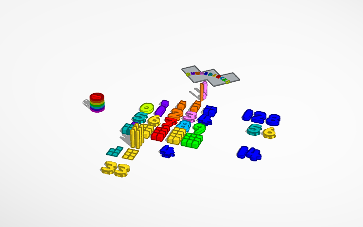 3D design numberjacks - Tinkercad