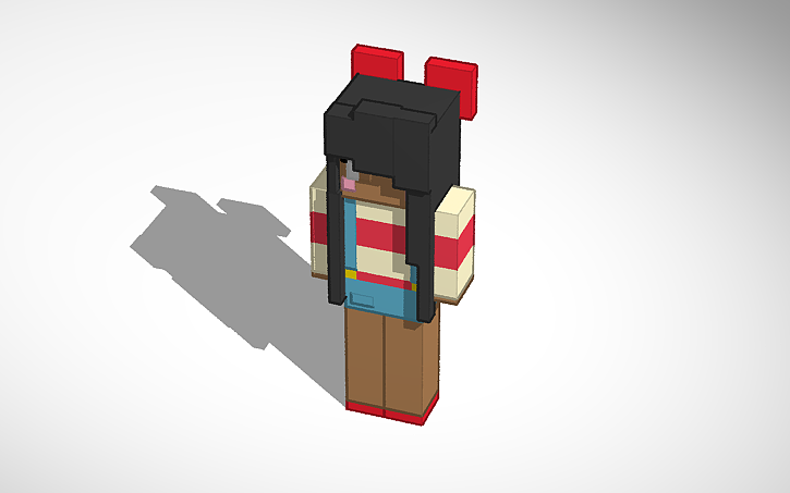 3D design Annette as a Minecraft girl - Tinkercad