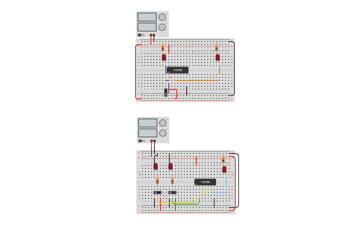 Circuit design PORTAS NAND / NOT E AND - Tinkercad