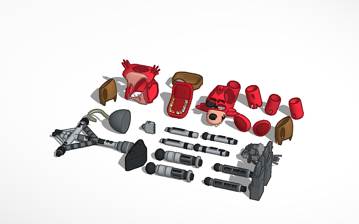 3D design foxy parts with endo - Tinkercad