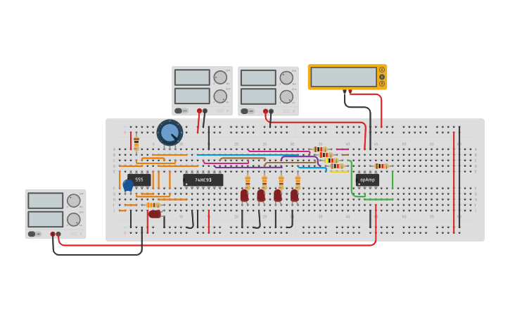 Circuit design DAC - Tinkercad