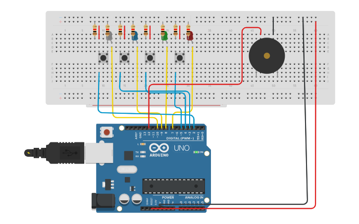 Circuit design memory game - Tinkercad