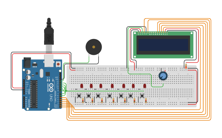 Circuit design PIANO - Tinkercad