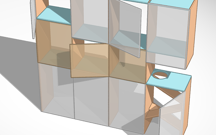 3D design Plywood Storage Wall - Tinkercad