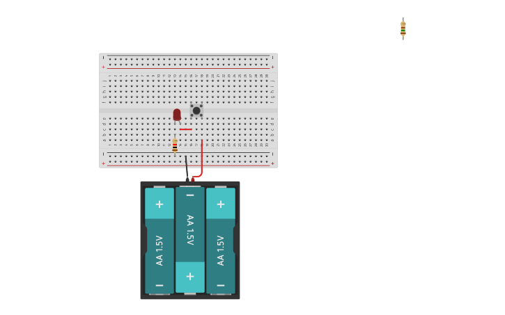 Circuit design 4. Led + pulsador - Tinkercad