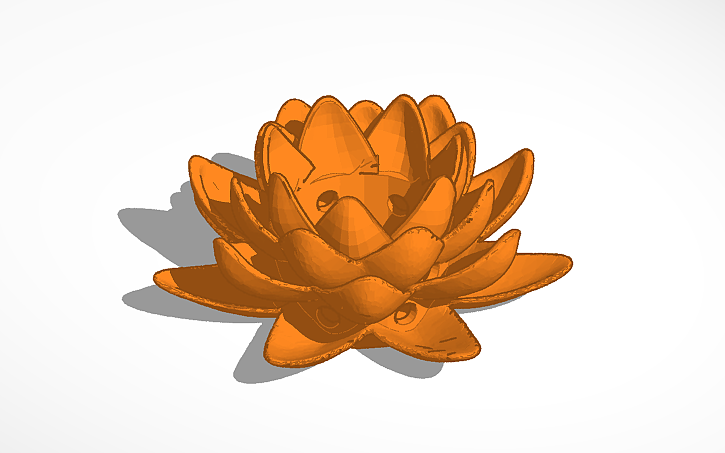 3D design Lotus flower E14 lamp shade - Tinkercad