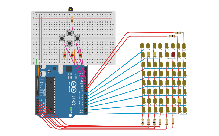Circuit design Snake - Tinkercad