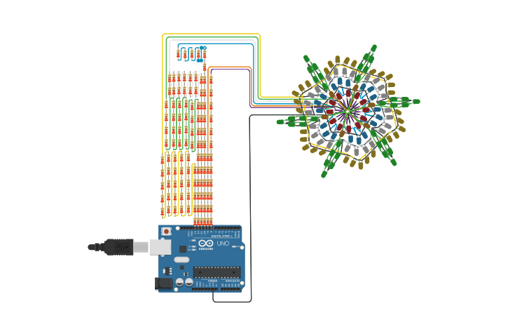 Circuit design LED Christmas Parol - Tinkercad