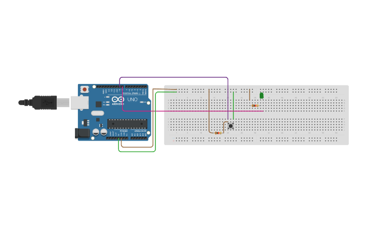 Circuit design Uygulama 9 - Arduino İle Buton ve Led Kontrolü - Tinkercad Circuit design Uygulama 9 - Arduino İle Buton ve Led Kontrolü - Tinkercad