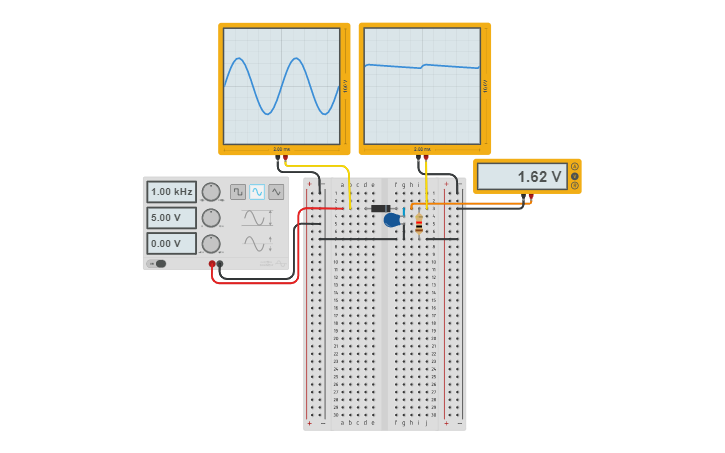 Circuit design Half-Wave Rectifier With Capacitor - Tinkercad Circuit design Half-Wave Rectifier With Capacitor - Tinkercad