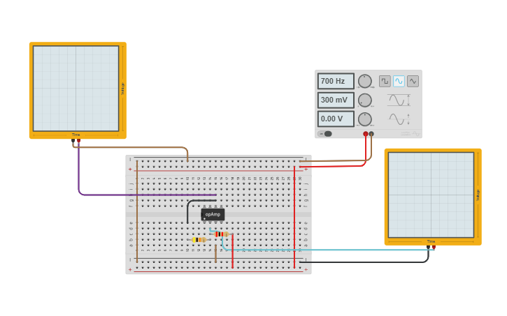 Circuit design Amplificador Inversor | Tinkercad