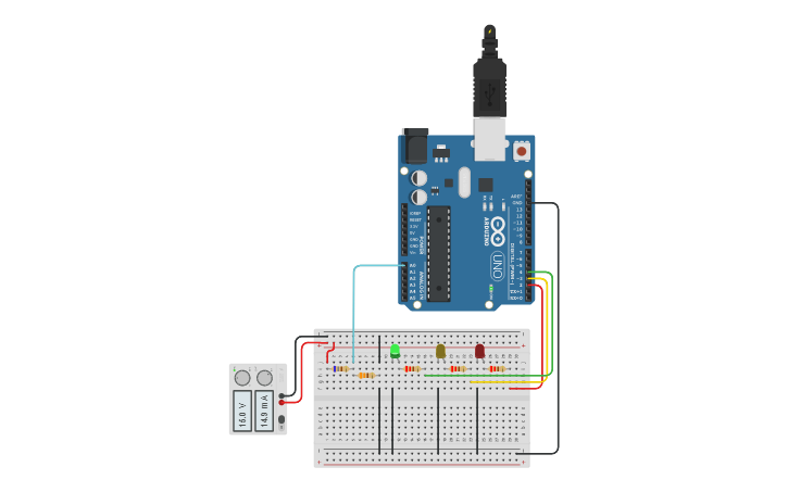 Circuit design Voltage_Reader_On_3_Levels | Tinkercad