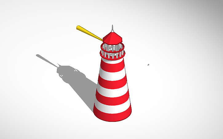 3D design lighthouse turorial with gradients - Tinkercad