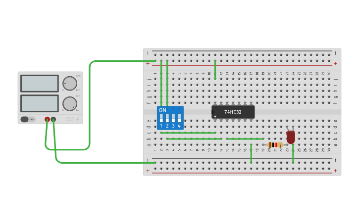 Circuit design Puerta OR - Tinkercad